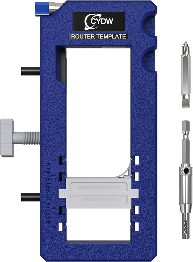 CYDW Door Hinge Jig - Router Template & Mortiser Kit - Fits 3' to 5 ...