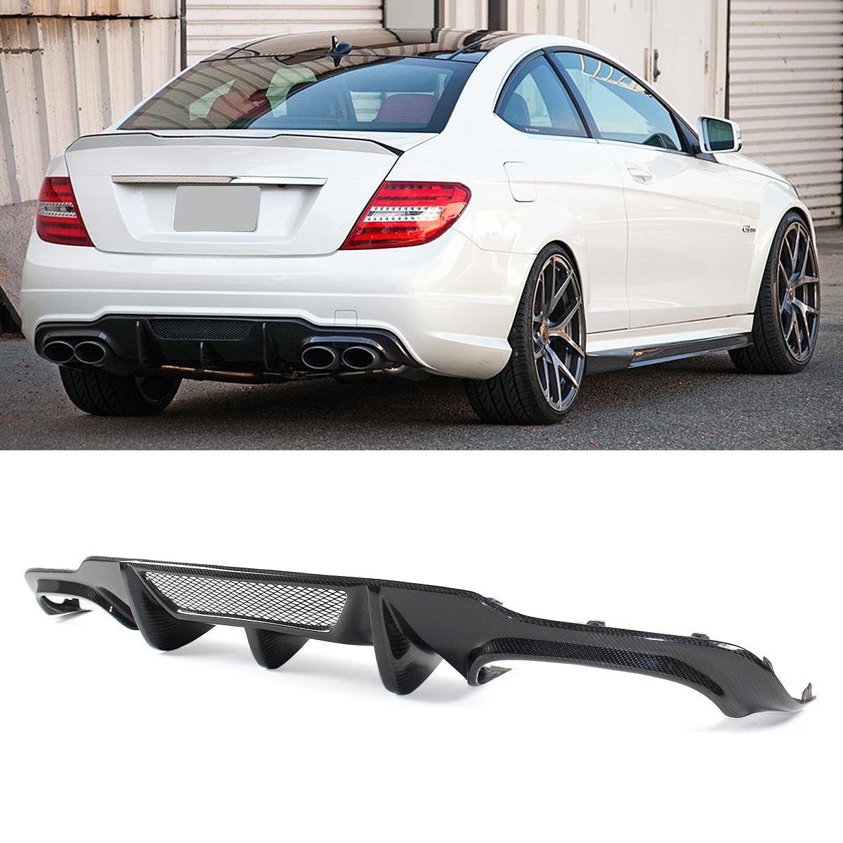 V Style Carbon Fiber Rear Bumper Diffuser W Vent Design | Desertcart ...