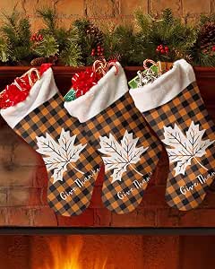 Amazon.com: Christmas Stocking Xmas Tree Hanging Ornaments, Autumn ...