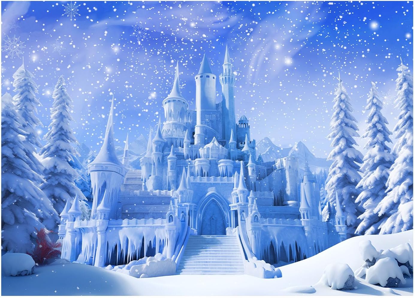 Amazon.com : LYWYGG 5X7FT Ice and Snow White World Photography ...