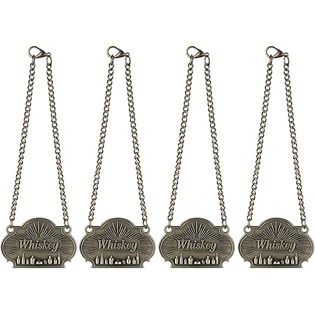 Amazon.com | Decanter Tags - Liquor Decanter Labels (Set of 8, Silver ...