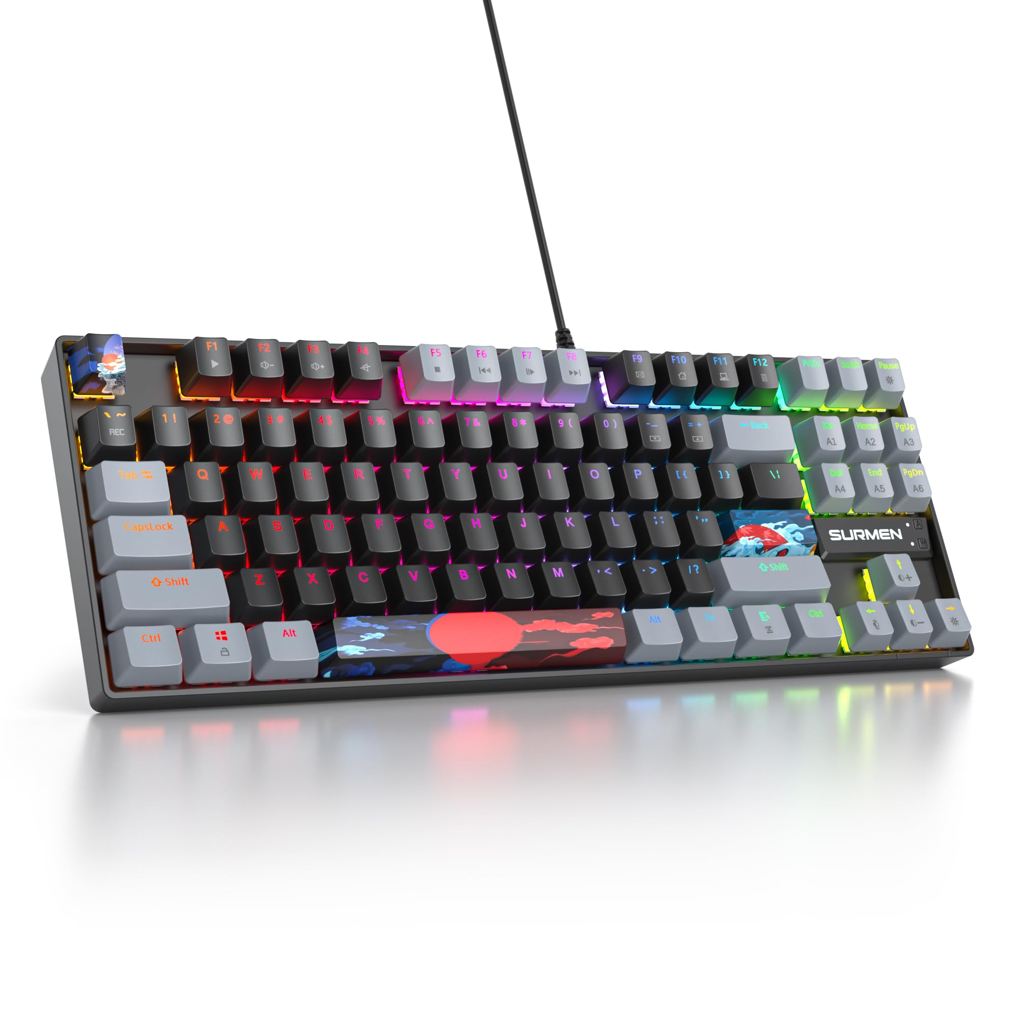 Snapklik.com : 75% Mechanical Gaming Keyboard, 87 Keys Compact TKL ...