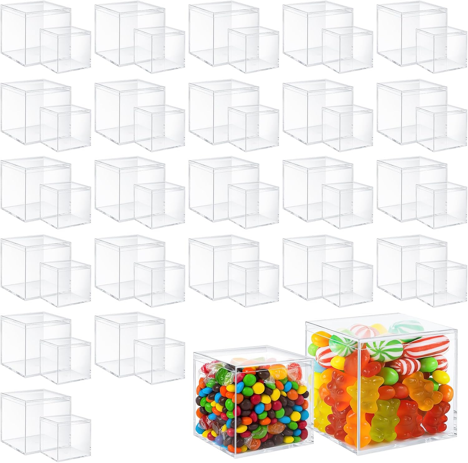 48 Pcs Clear Acrylic Plastic Boxes for Display Small Acrylic Box with ...