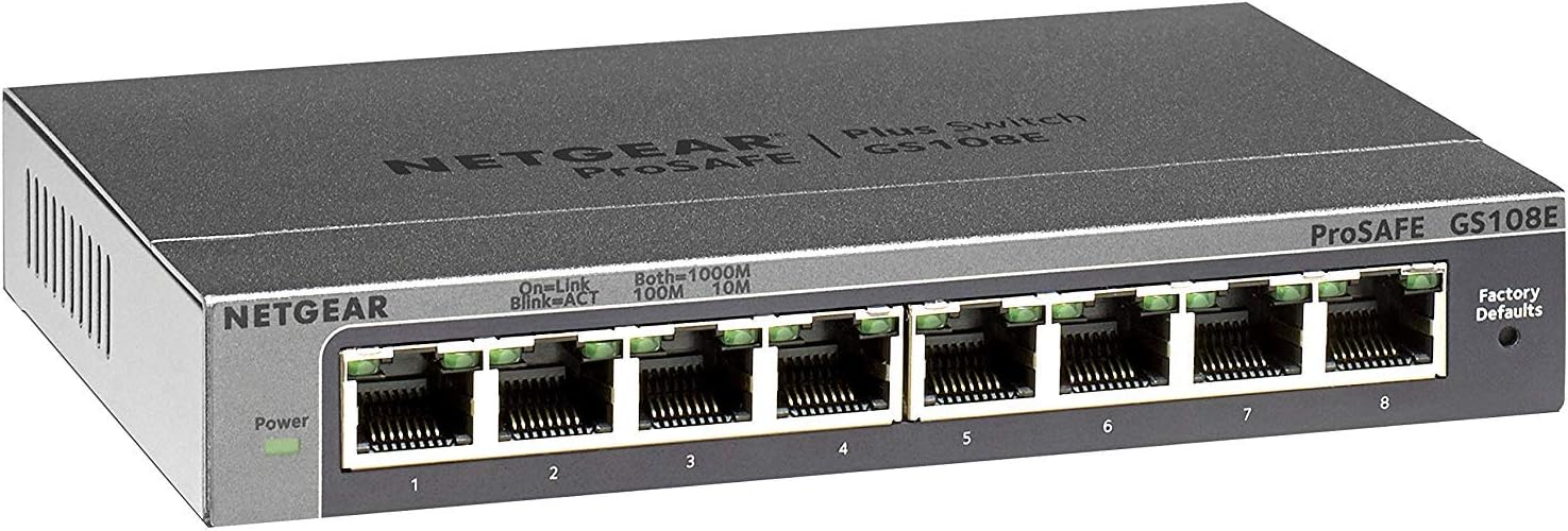 NETGEAR 8-Port Gigabit Ethernet Smart Managed Plus Switch (GS108Ev3 ...