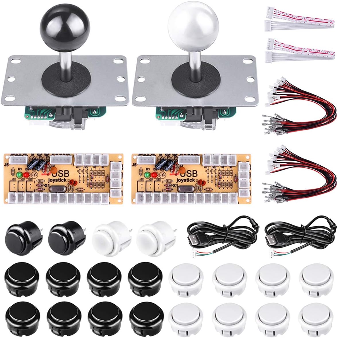 Amazon.com: Gamelec 2-Player Arcade Buttons and Joystick Kit for Home ...