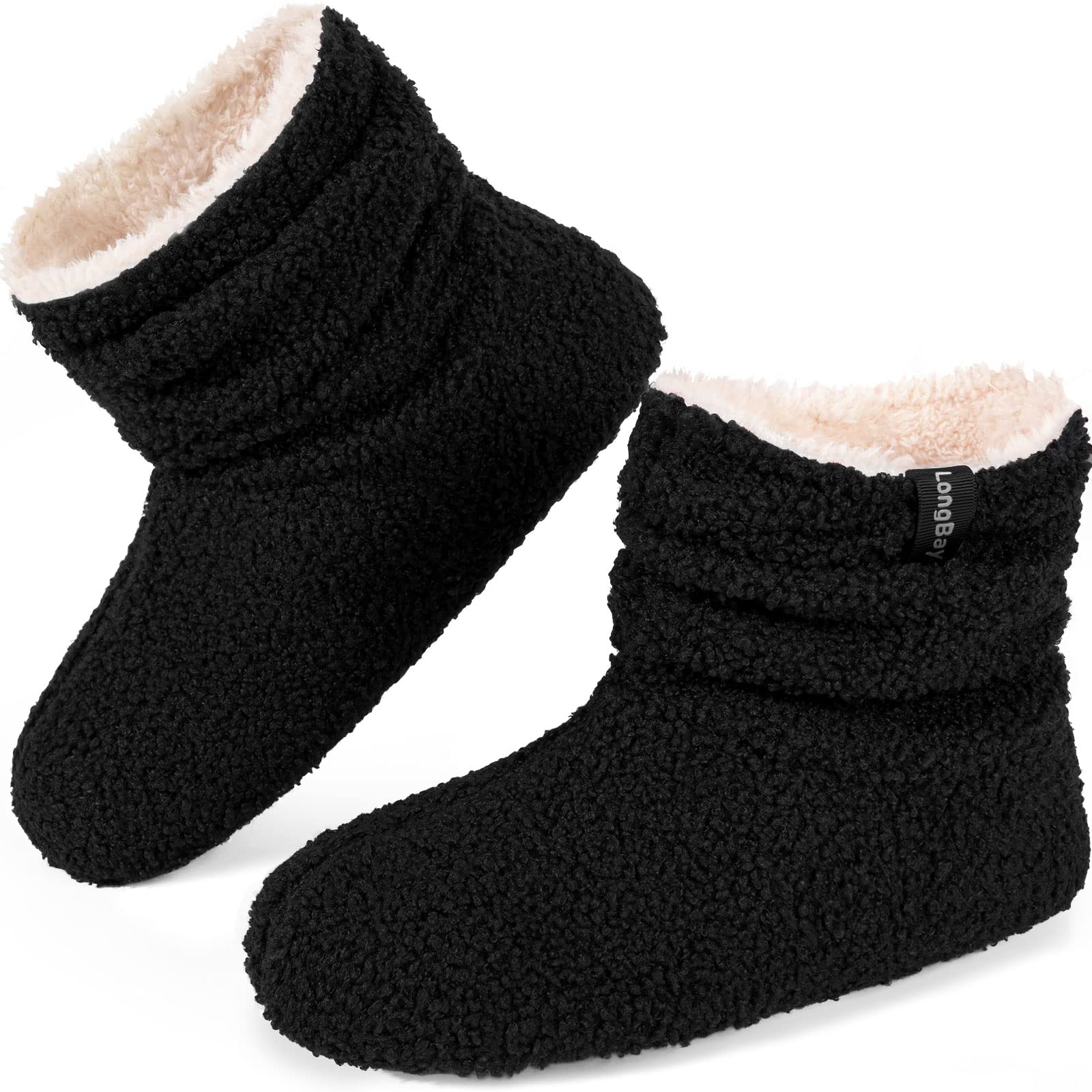 Amazon.com | LongBay Women’s Warm Curly Fur Bootie Slippers Comfy Plush ...