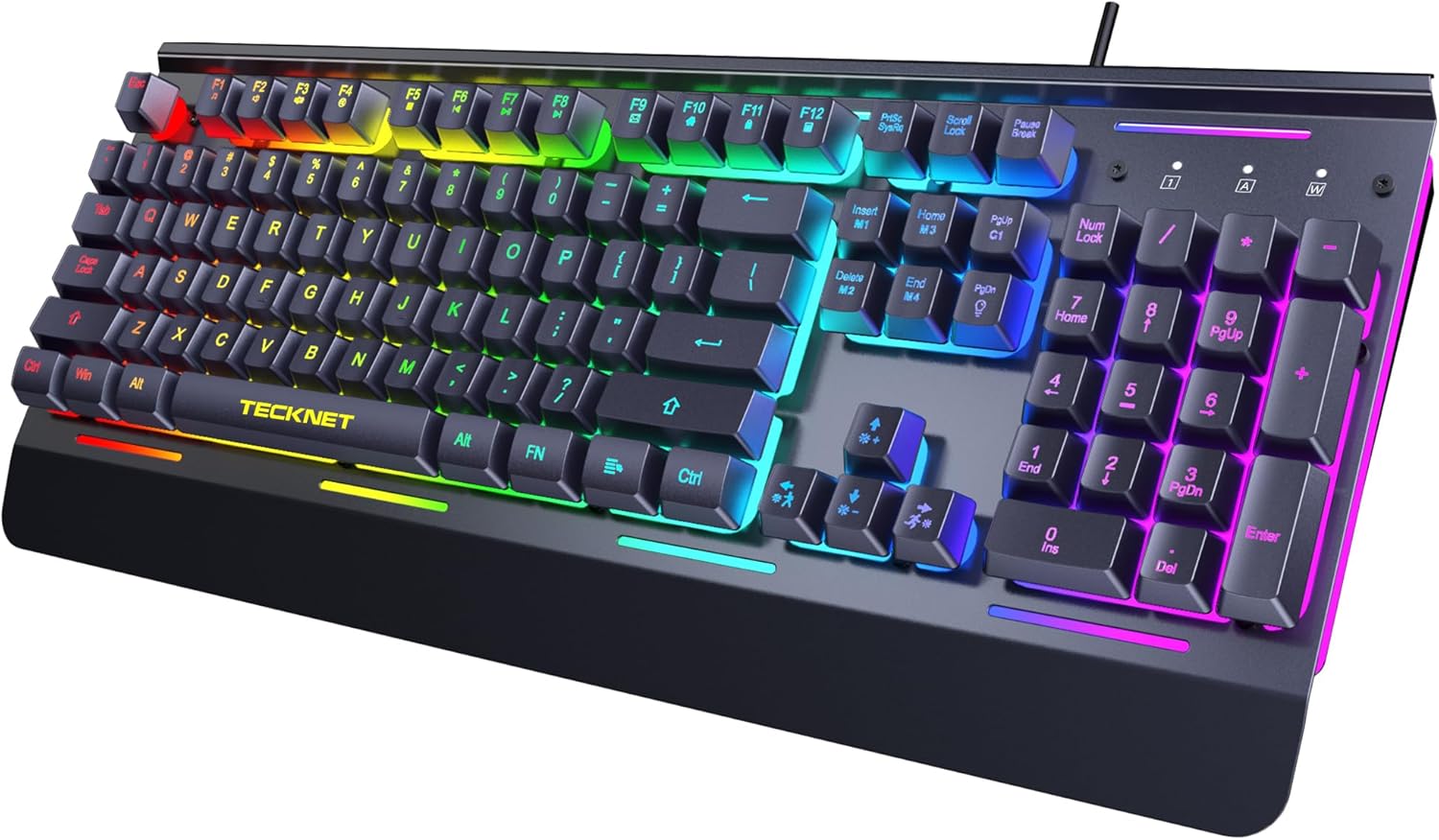 Amazon.com: TECKNET Wired Gaming Keyboard, Whisper Quiet Switches,15 ...