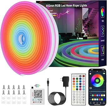 Amazon.com: YILINM 50FT LED Strip Lights, RGB Neon Rope Lights,IP67 ...
