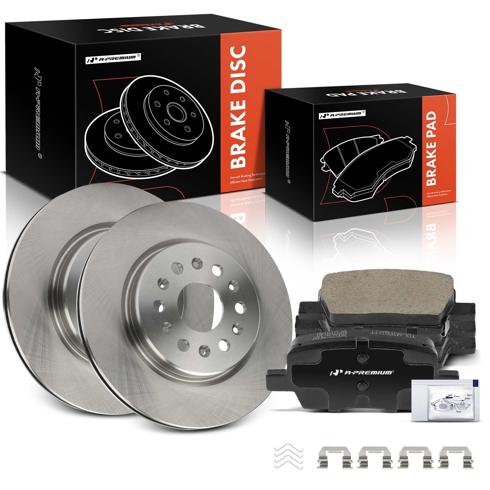 A-Premium 12.40 inch (315mm) Rear Vented Disc Brake Rotors + Ceramic ...