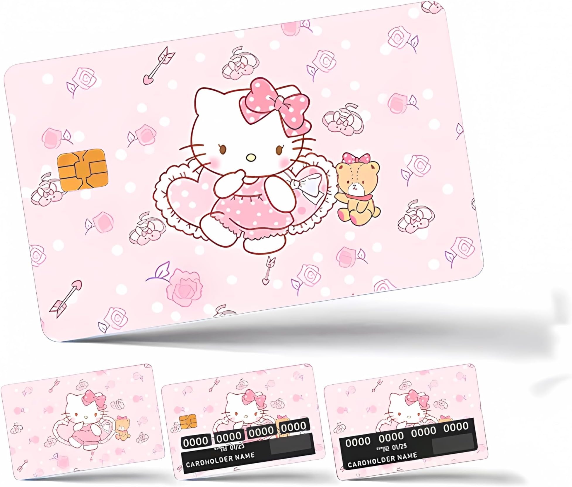 Amazon.com: siayaharu Pink Heart Small Chip Credit Card Stickers Slim ...