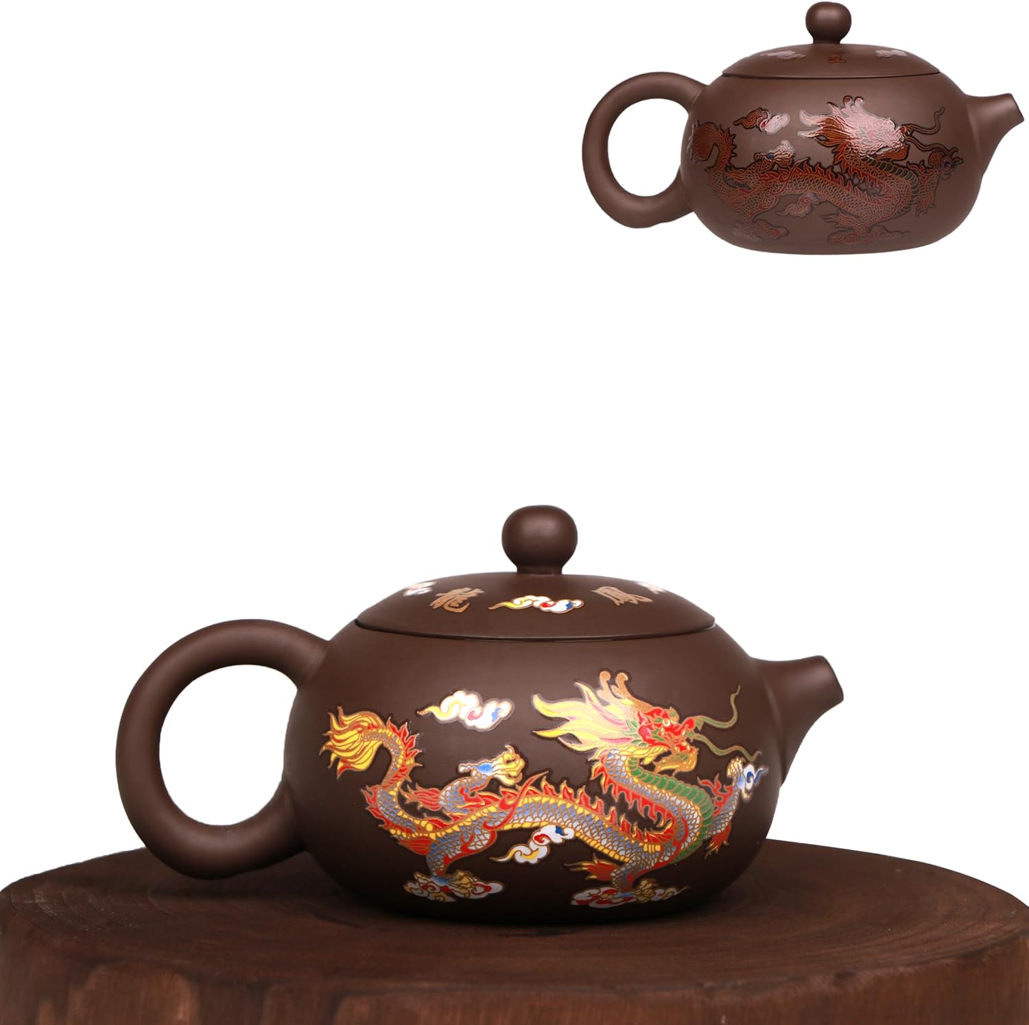 Amazon.com | Dragon and Phoenix Hand-Made Magic Clay Teapot - Zisha ...