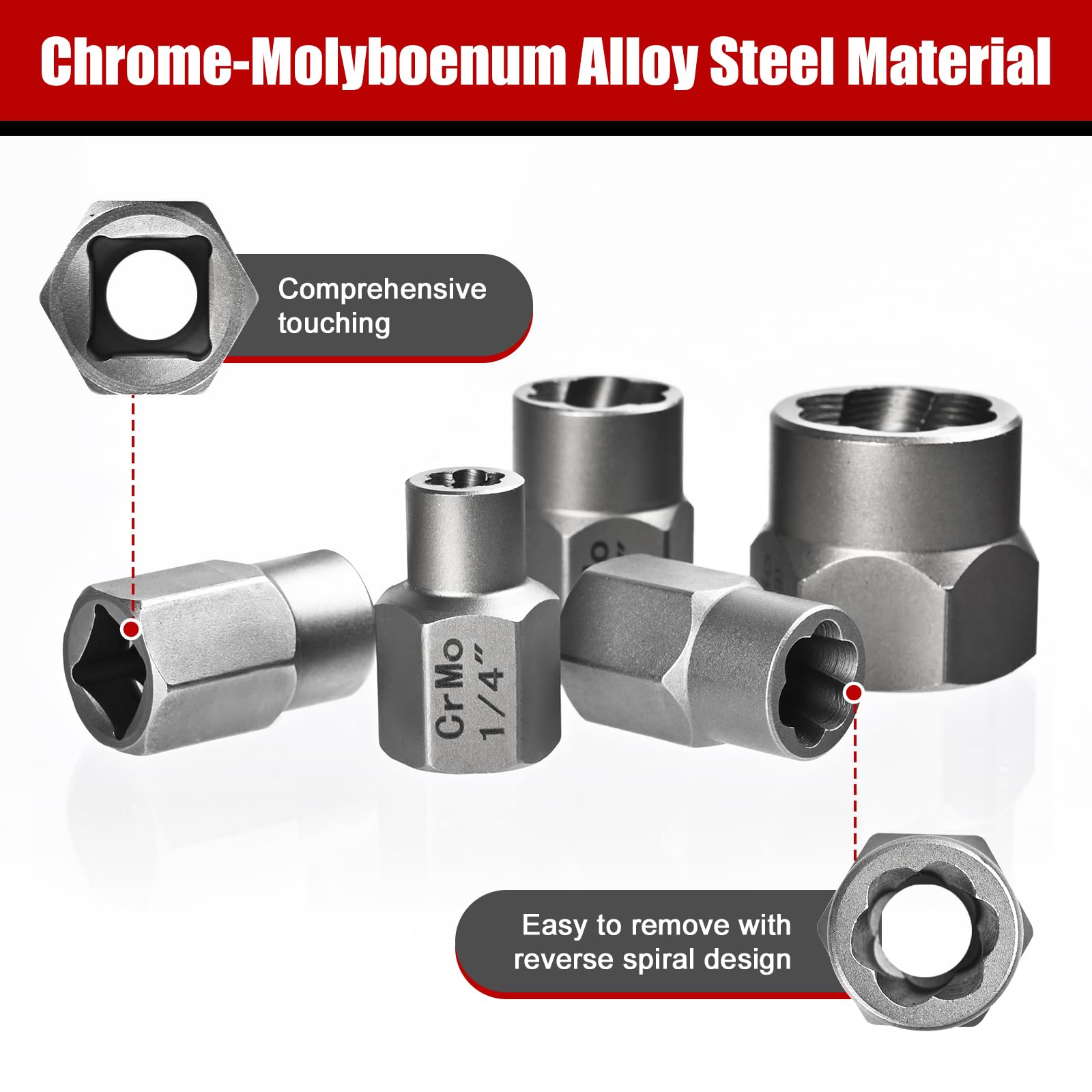 Snapklik.com : Bolt Extractor Set, 21PCS Easy Out Bolt Extractor Kit, 3 ...