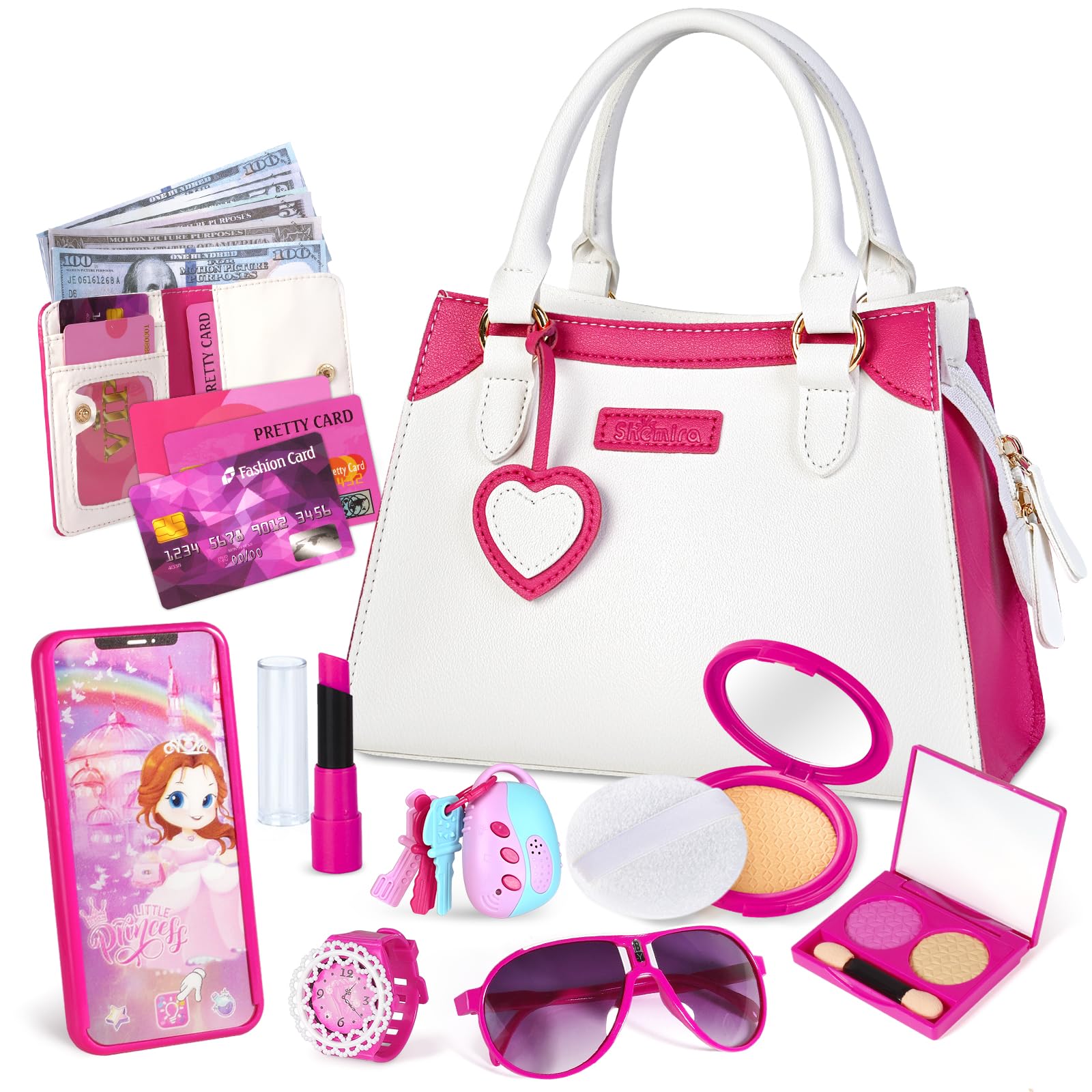 Amazon.com: Shemira Play Purse for Little Girls, Princess Pretend Play ...