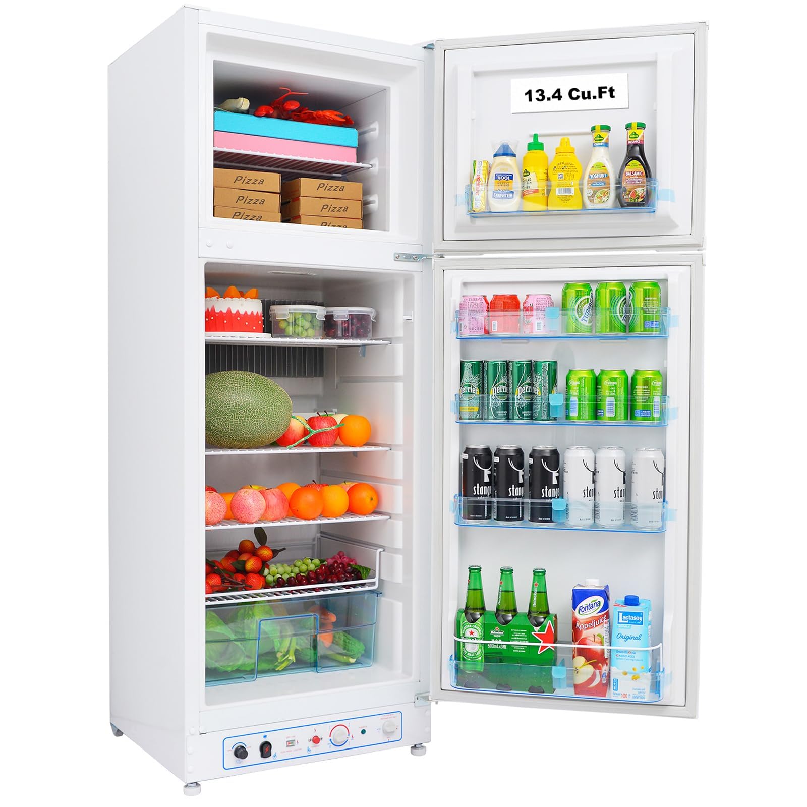 Buy SMETA Fridge Freezer 275L, Camping Fridge Freezer, 2 Way Fridge ...