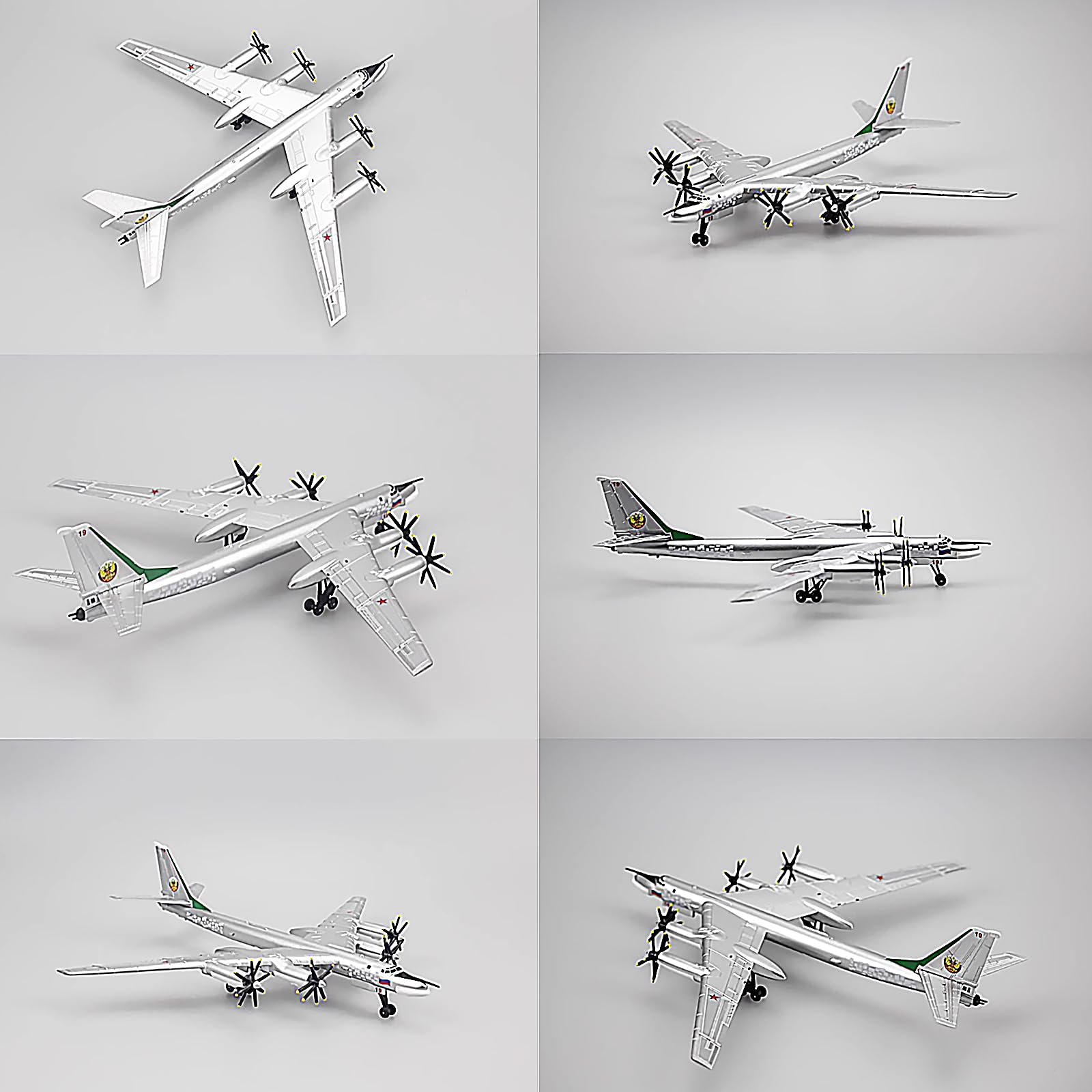 WESTERN MODELS 1/200TH Scale Tupolev TU-95 Bear Diecast Model Aircraft