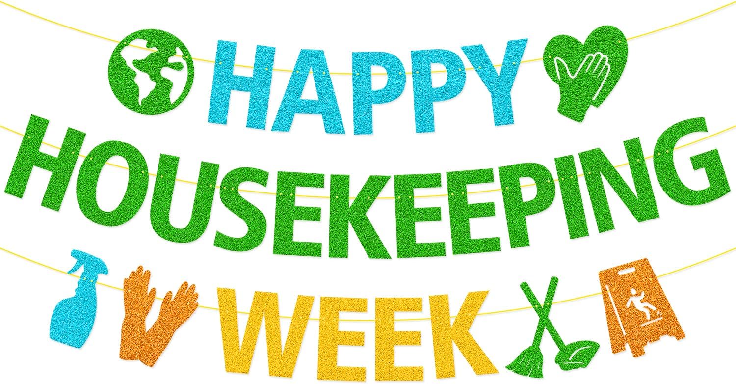 Amazon.com: Jinnxunn Happy Housekeeping Week Banner, Housekeeping ...