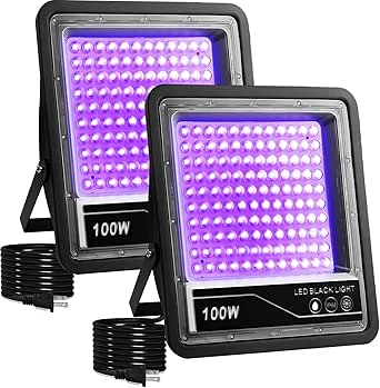 CREATESTAR 100W Black Light, Upgraded 2 Pack LED Black Lights for Glow ...