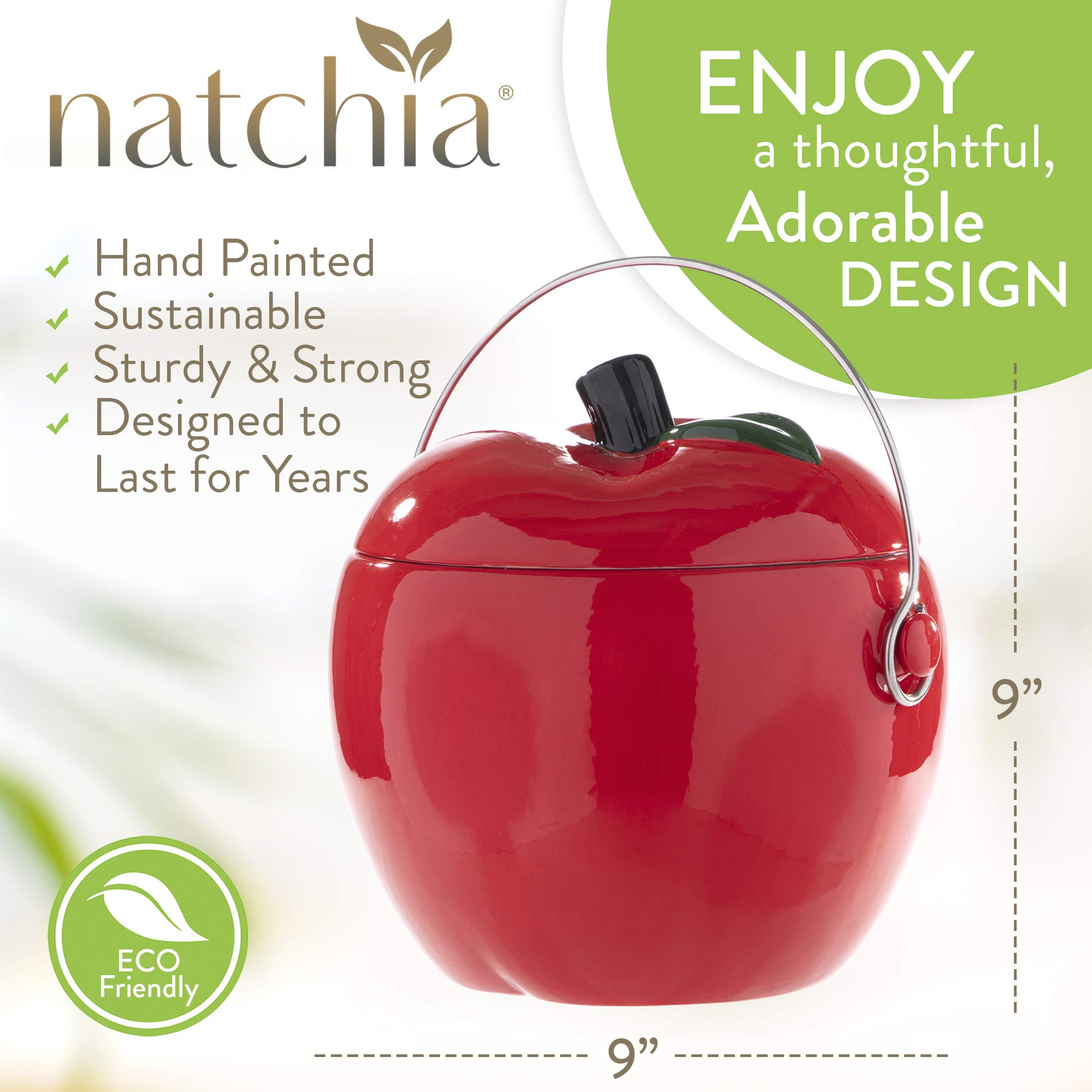 Red Apple Kitchen Compost Container Red Apple Ceramic Compost Caddy