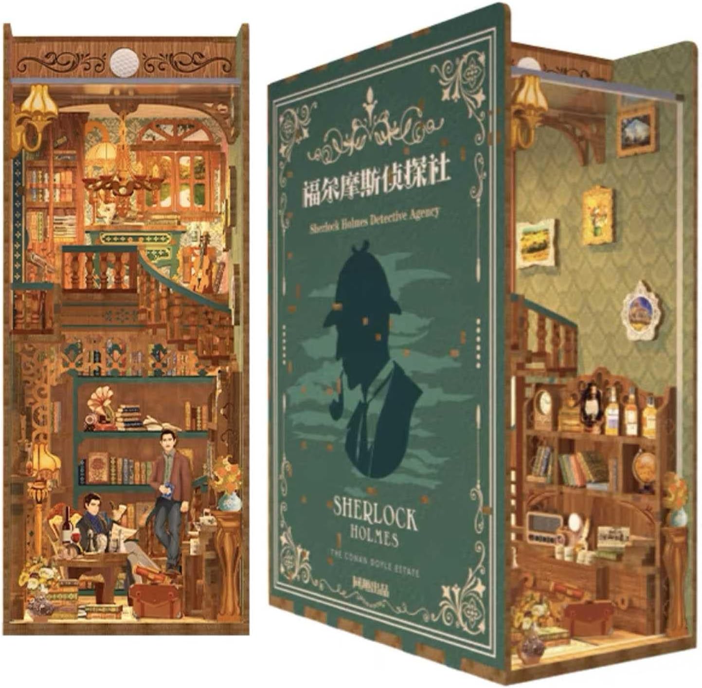 Book Nook Kit, DIY-Puppenhaus-Booknook-Kit, 3D-Puzzle-Kunst-Buchstützen ...