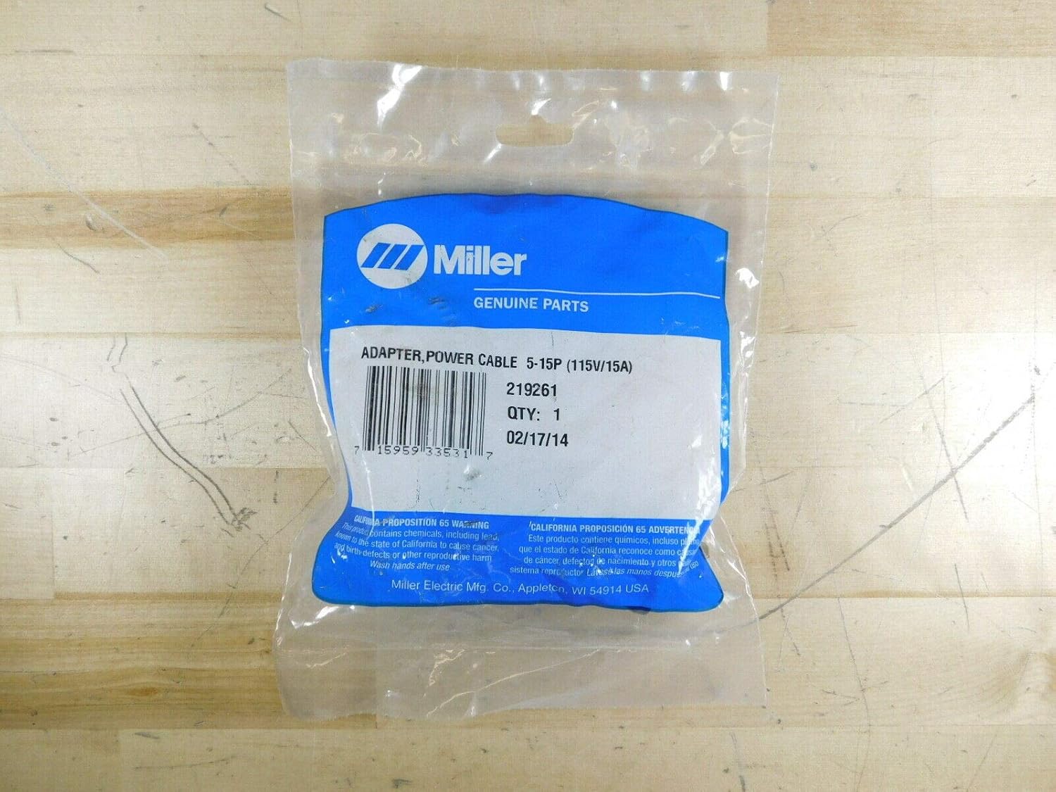 Miller 219261 Adapter, Power Cable 5-15P (115V/15A): Arc Welding ...