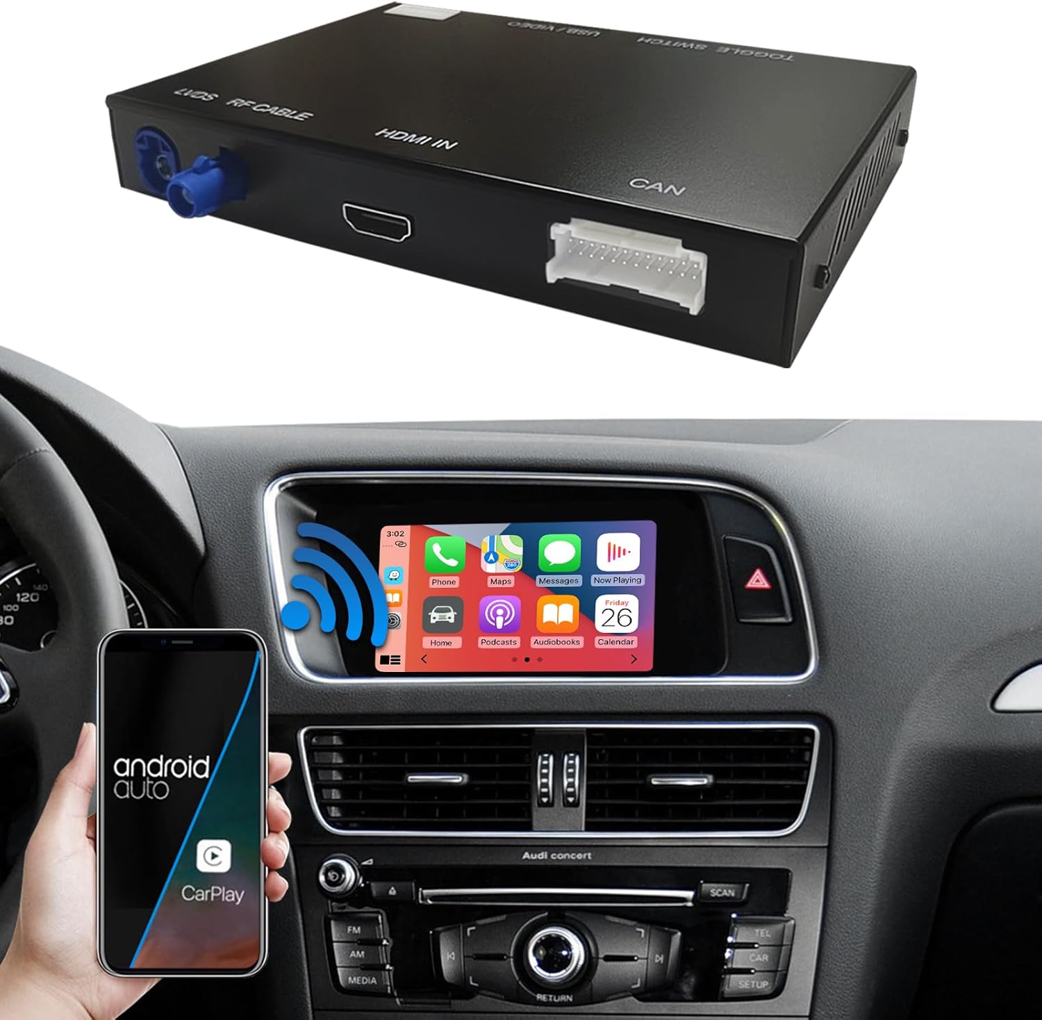 Amazon.com: Road Top Wireless Carplay Android Auto Module Receiver Box ...
