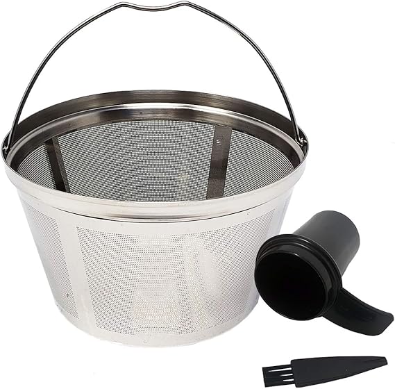 Reusable stainless steel filter for 8-12 cup coffee machines