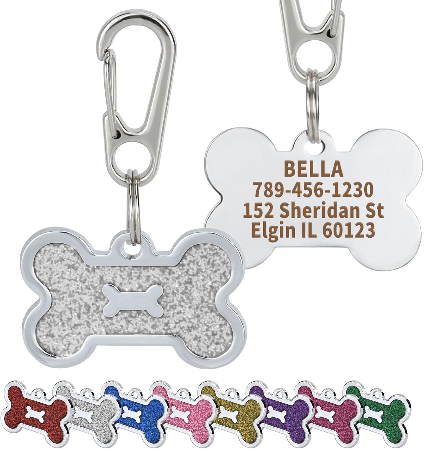 Amazon.com: JIENISIC Personalized Pet ID Tags for Dogs & Cats, Laser ...