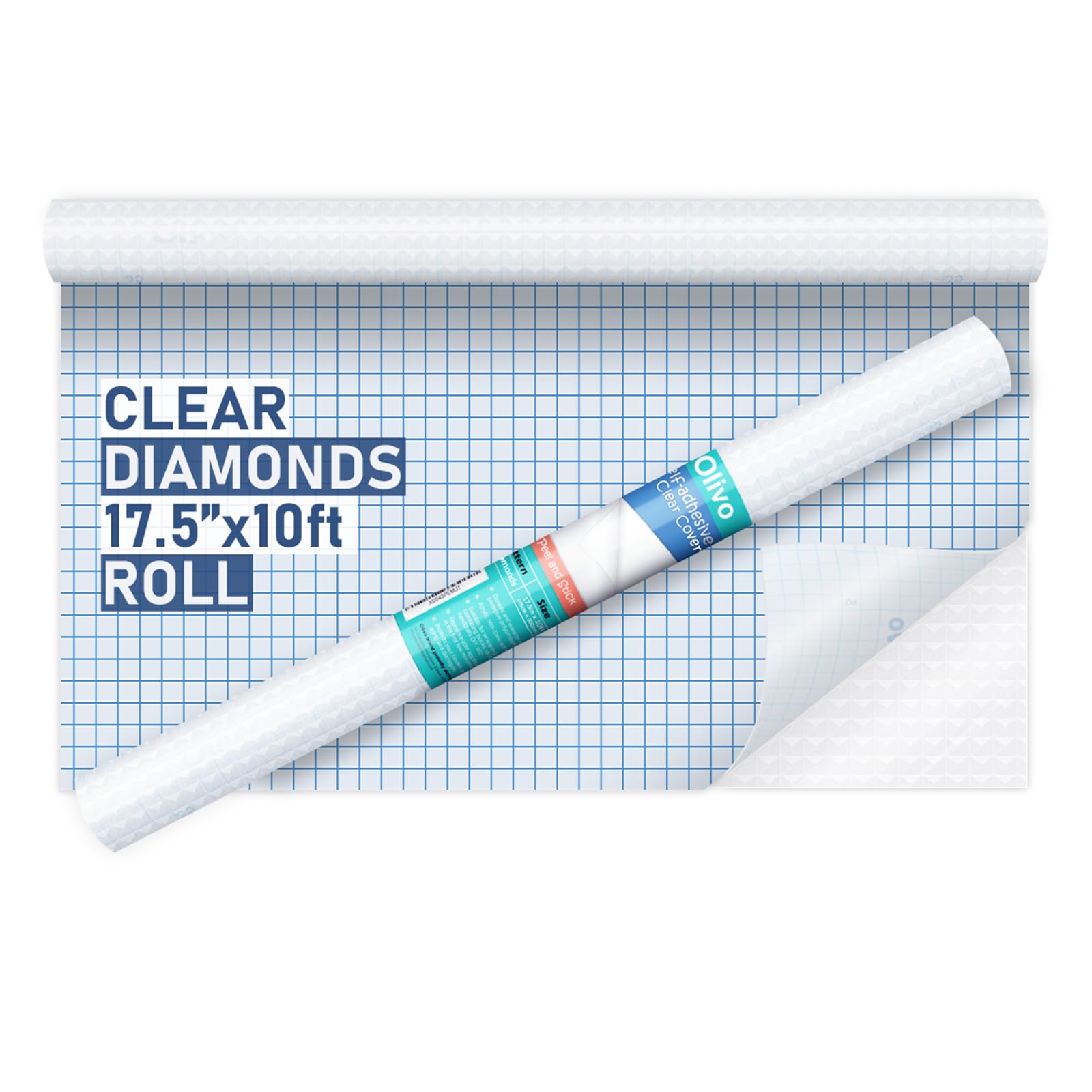 Amazon.com: Diamonds Clear Contact Paper Roll for Books Crafts, 17.5in ...