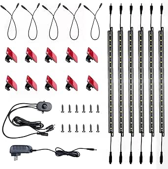 ViFlexi LED Safe Lighting Kit, Motion Activated 6 Pack 12 Inch Linkable ...
