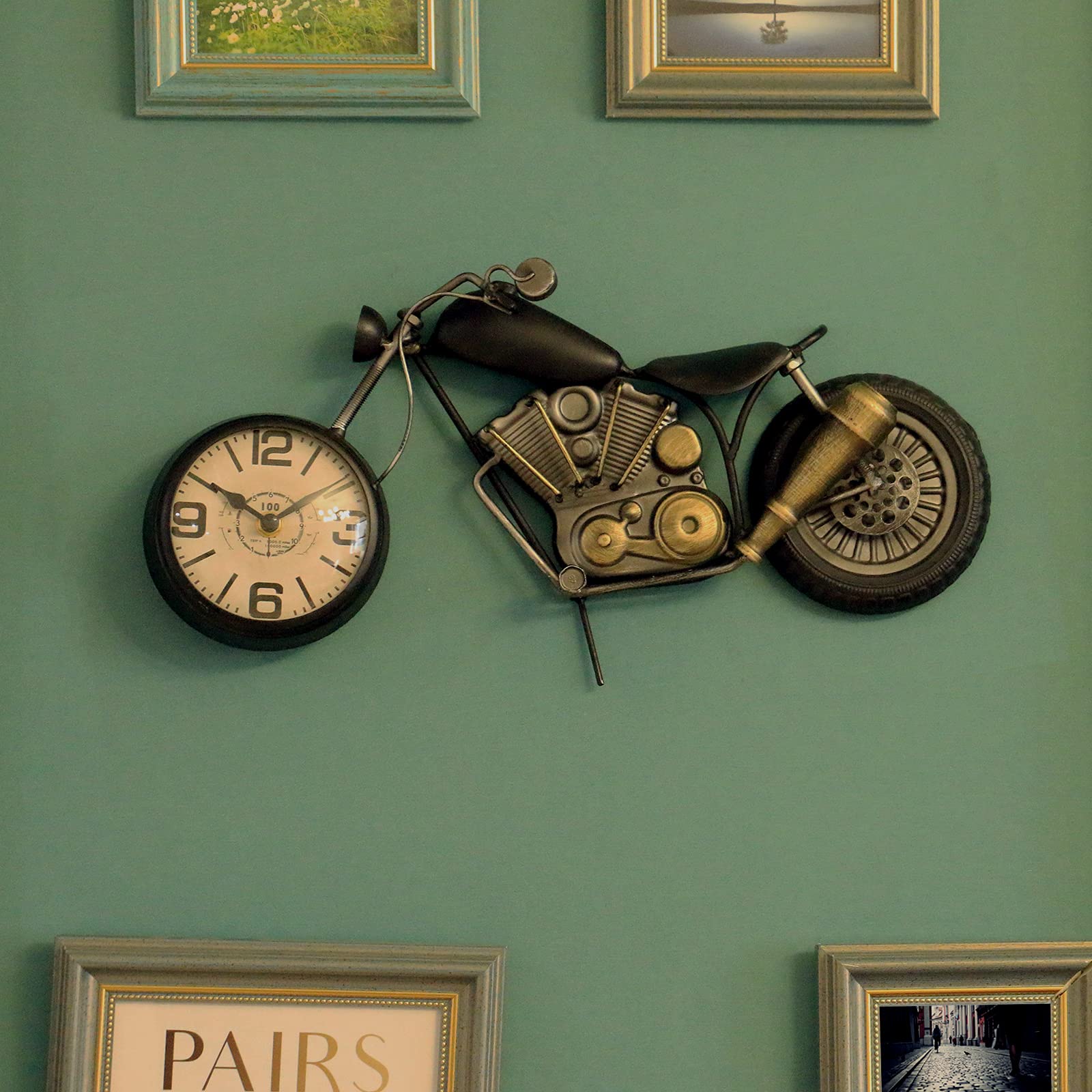 Vintage Desk Clock Tabletop Clock Motorcycle Gifts for Men Rustic ...