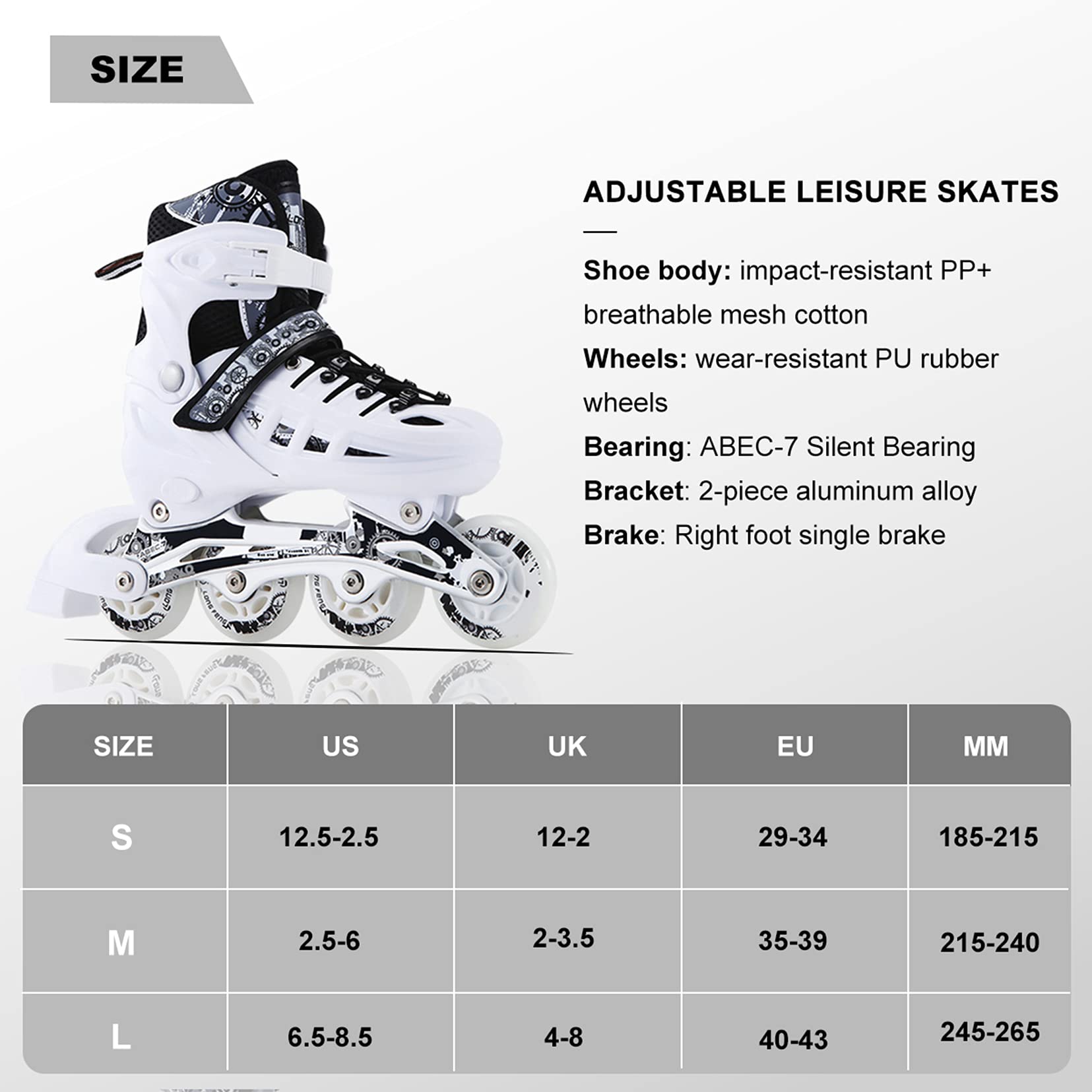 Snapklik.com : 4 Types Size Adjustable Inline Skates Kids Adults For ...