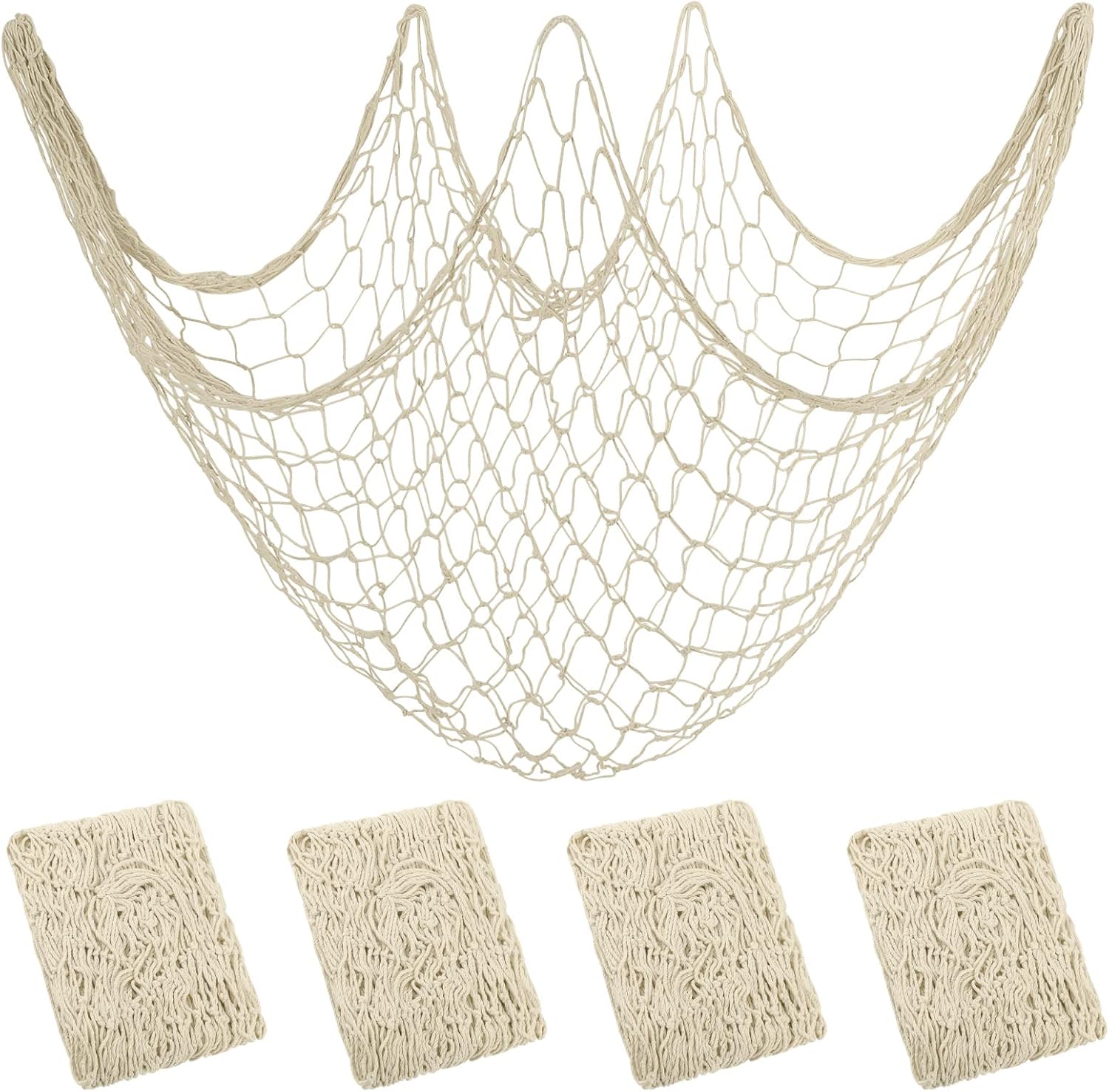 Amazon.com: Aodaer 4 Pieces Natural Fish Net Decorative Fish Netting ...