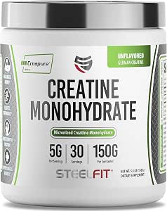 Amazon.co.jp: SteelFit Creapure Creatine Monohydrate Powder - German ...