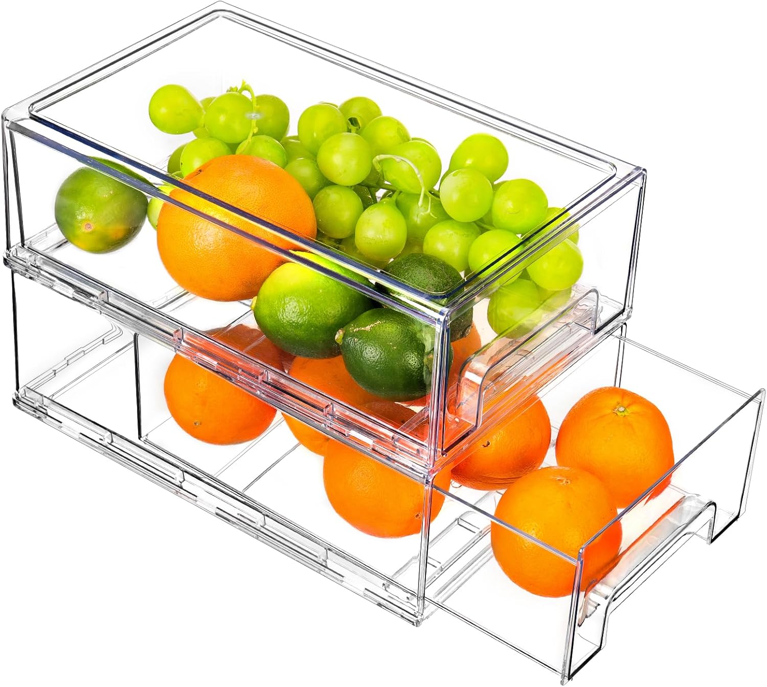 Amazon.com: Moretoes 2 Pack Fridge Organizer Bins, Fridge Drawer ...