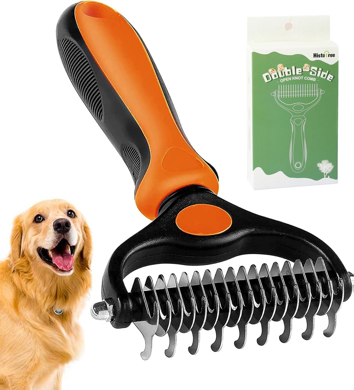 Amazon.com: Docrok Pet Grooming Brush and Metal Comb Combo - Undercoat ...