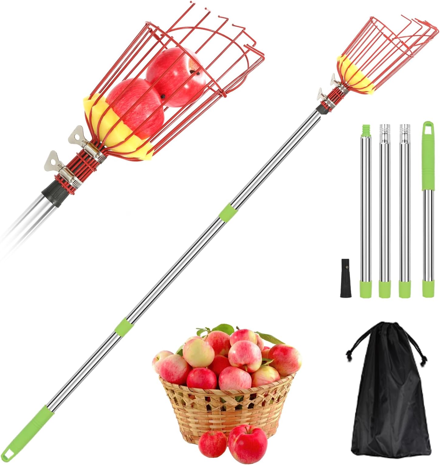 Amazon.com : Anewkle 13 Feet Fruit Picker Pole Tool with Basket Apple ...