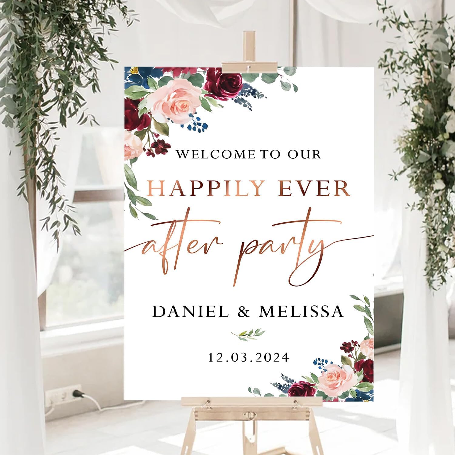 Amazon.com : Editable Happily Ever After Party Yard Sign, Welcome To ...