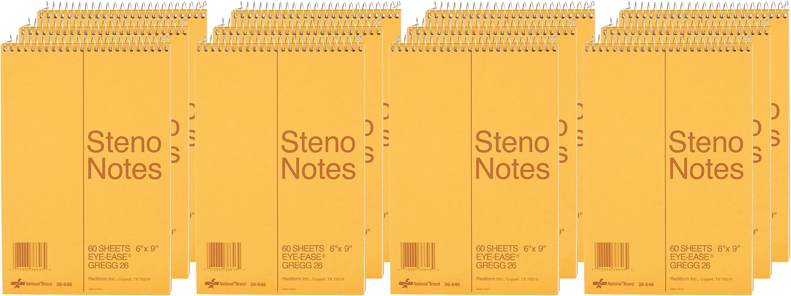 Amazon.com: School Smart Gregg Ruled Steno Notebook, 6 X 9 in, 80 ...