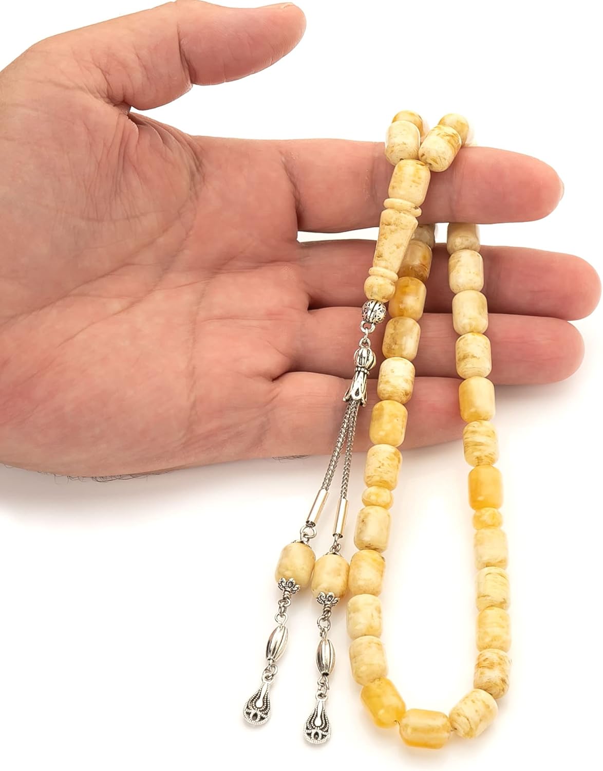 Amber Tasbih|33 Islamic Prayer Beads, 32g|White Amber|Kahraman|Amber ...