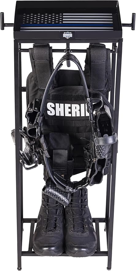 Amazon.com: Guard The Line Police Gear Rack - Thin Blue Line Law ...