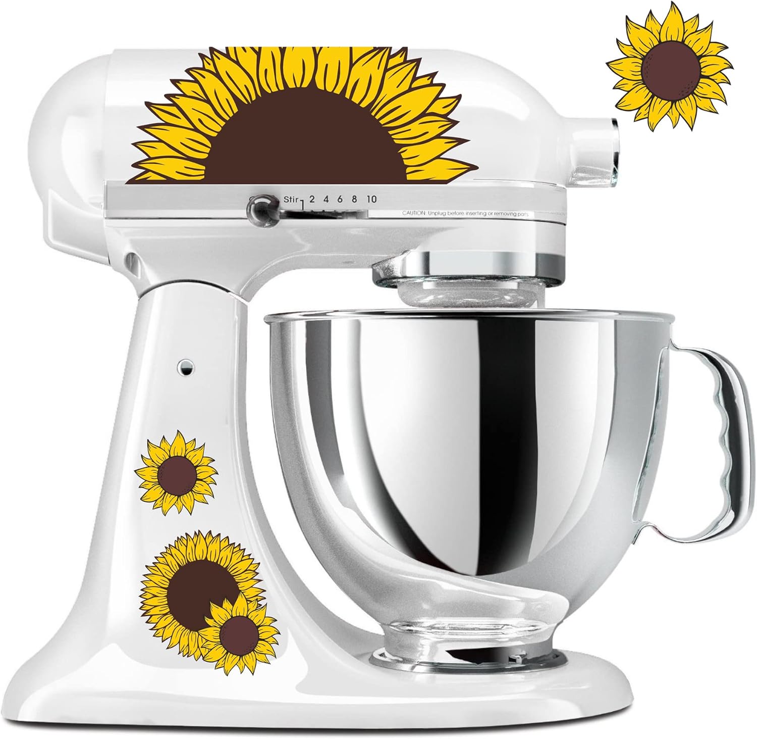 Amazon.com: Hand Drawn Sunflower Blooms Mixer Decal Set for Large Stand ...