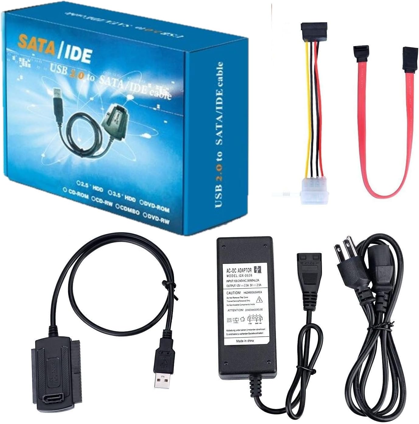 Microware USB 2.0 to SATA/PATA/IDE Drive Adapter Converter Cable for 2. ...