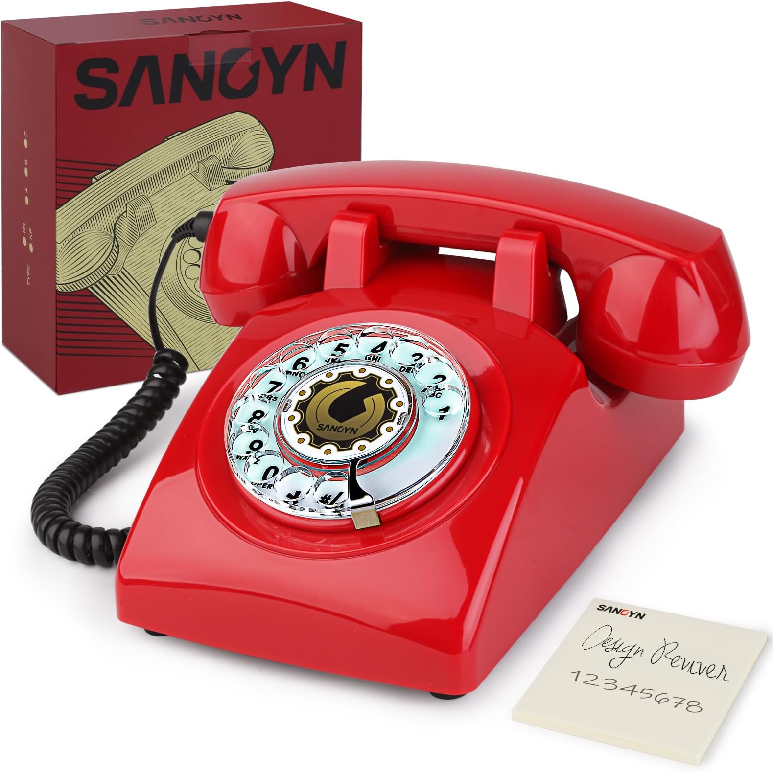 Amazon.com : Retro Rotary Dial Phone Sangyn 1960s Vintage Landline ...