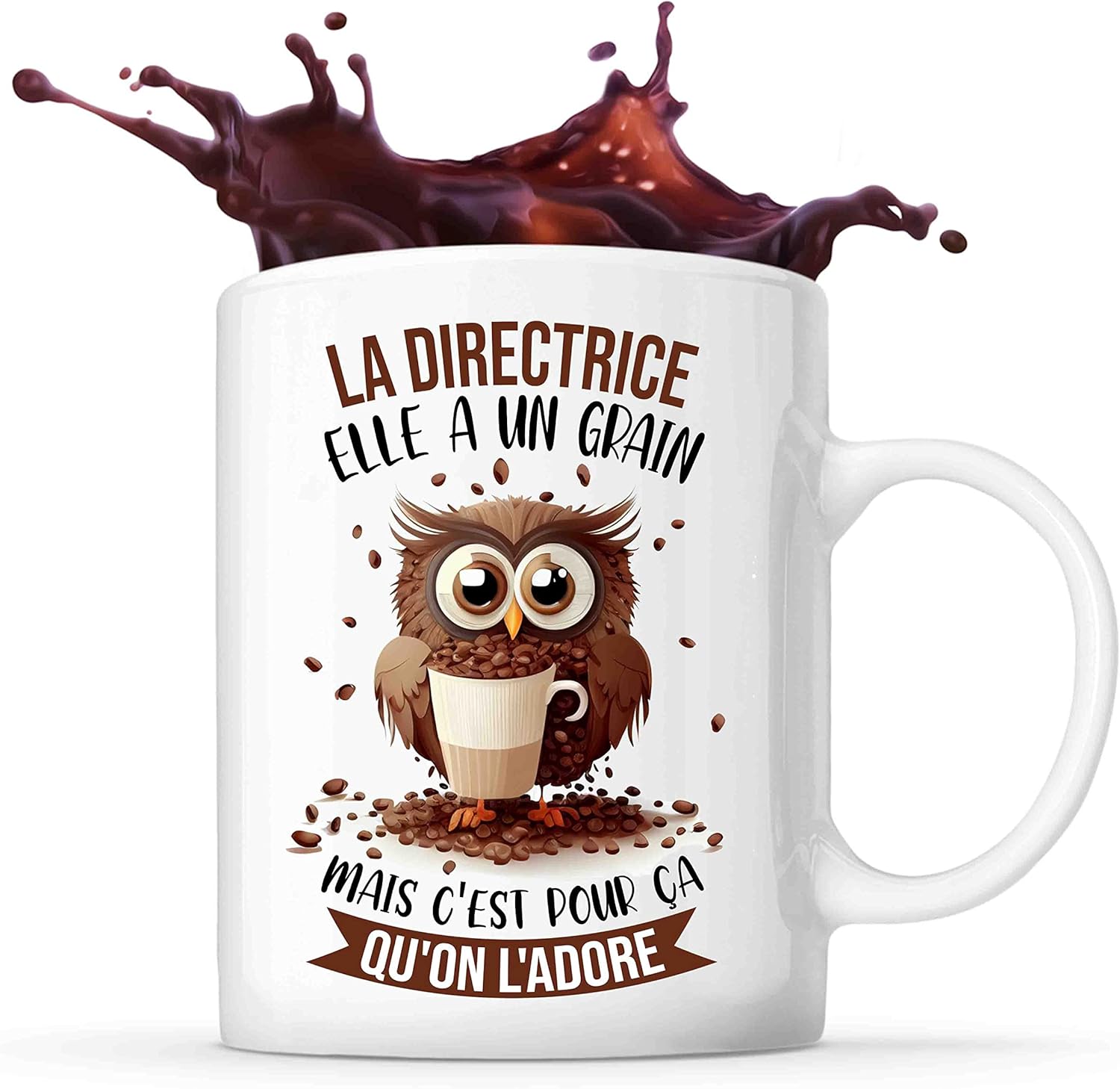 Planetee Tasse La Directrice Chouette Café | Idée Mug Cadeau Travail ...