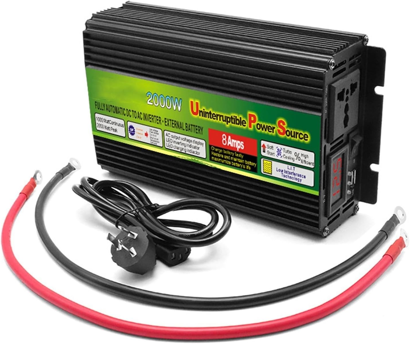 Amazon.com: 2000W High Power Vehicle Inverter DC 12V/24V to AC 220V ...