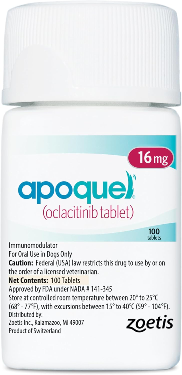 Amazon.com: Apoquel (oclacitinib Tablet) for Dogs, 16 mg, 100 Tablets ...