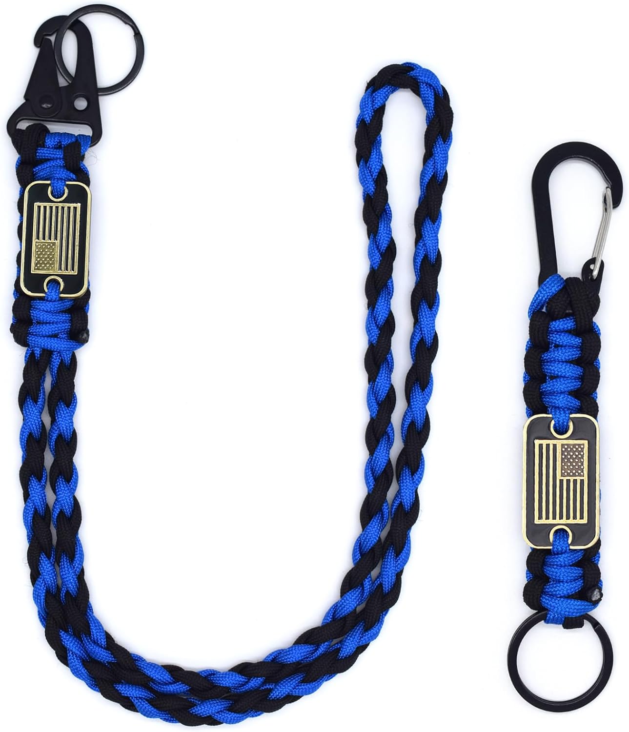 Amazon.com: Tragdro 2 Pcs Heavy Duty Braided Paracord Lanyard Keychain ...
