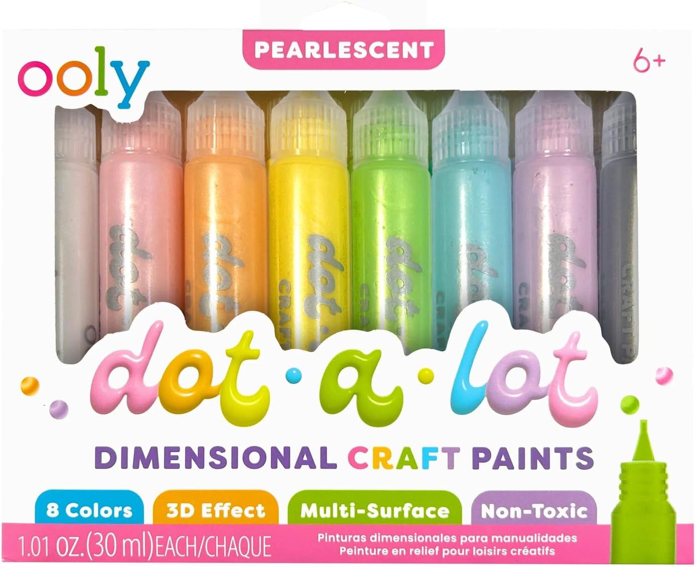 Amazon.com: Ooly Dot-a-Lot 3D Dimensional Craft Paint, Pearlescent Set ...