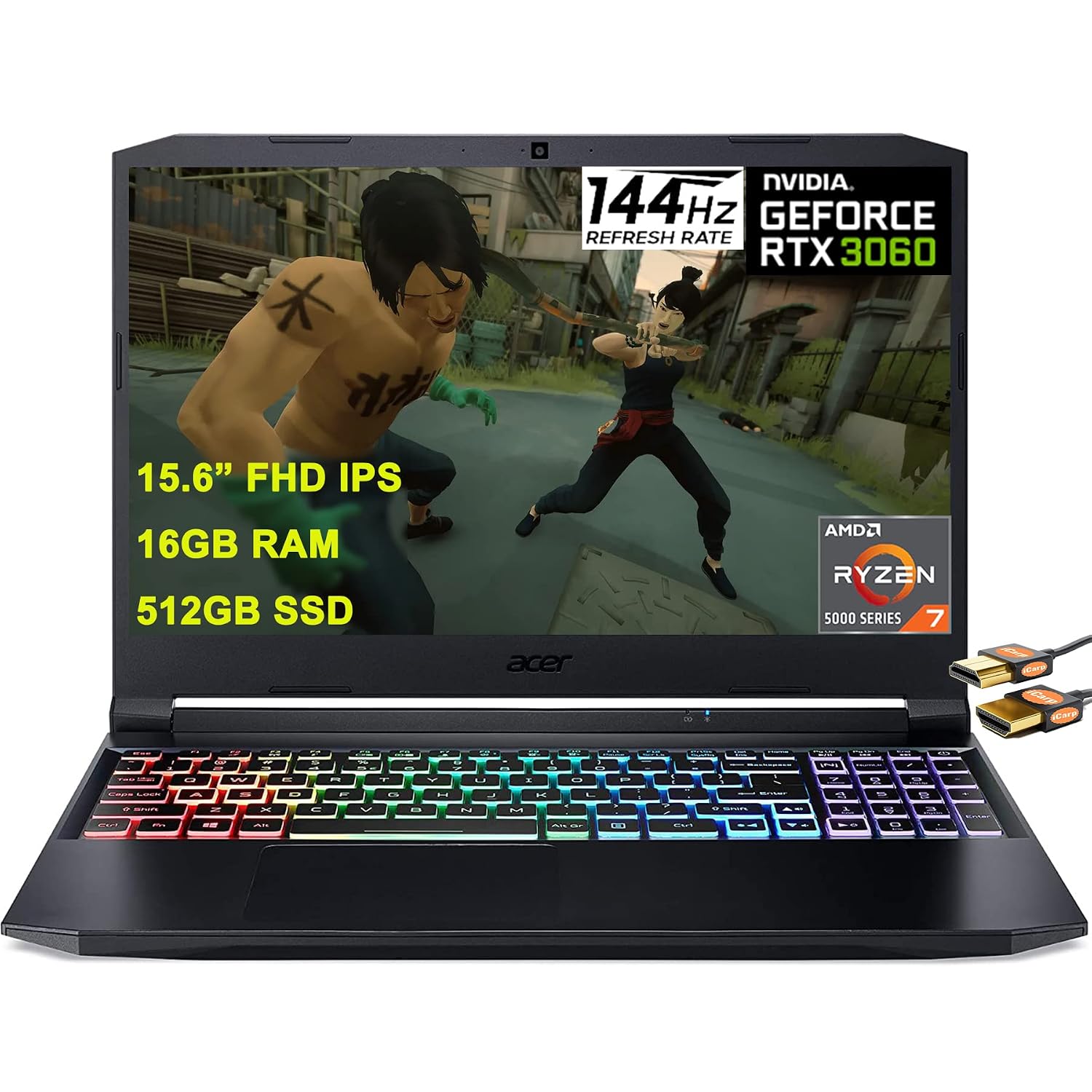 Acer Nitro 5 Gaming Laptop 15.6” FHD IPS 144Hz ComfyView Display AMD ...
