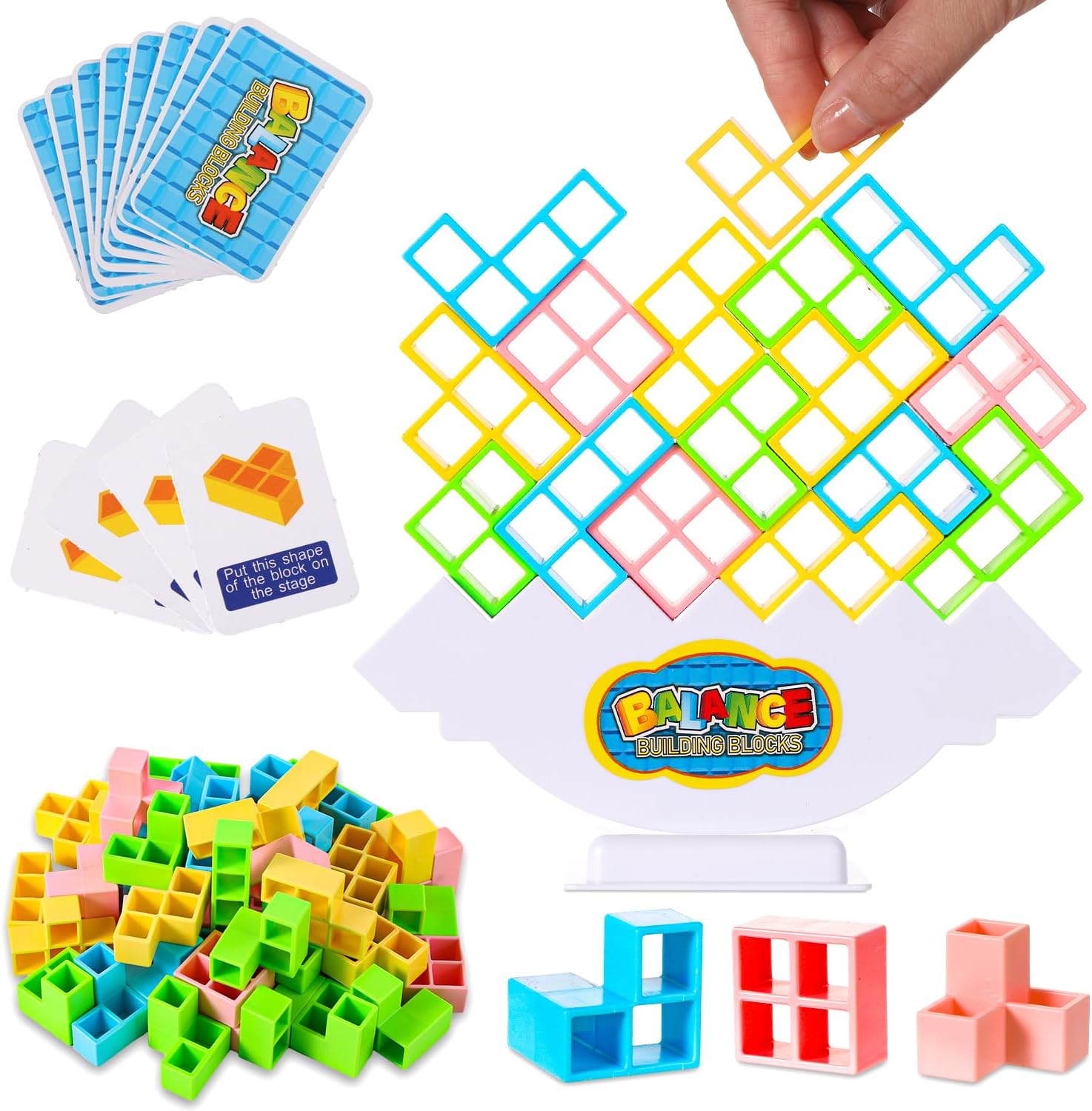 Amazon.com: SAVITA Luter 48pcs Tower Balance Stacking Blocks Game ...